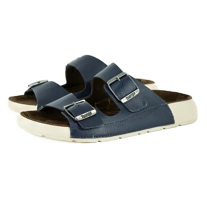 Masego : Ladies Leather Sandal in Marine