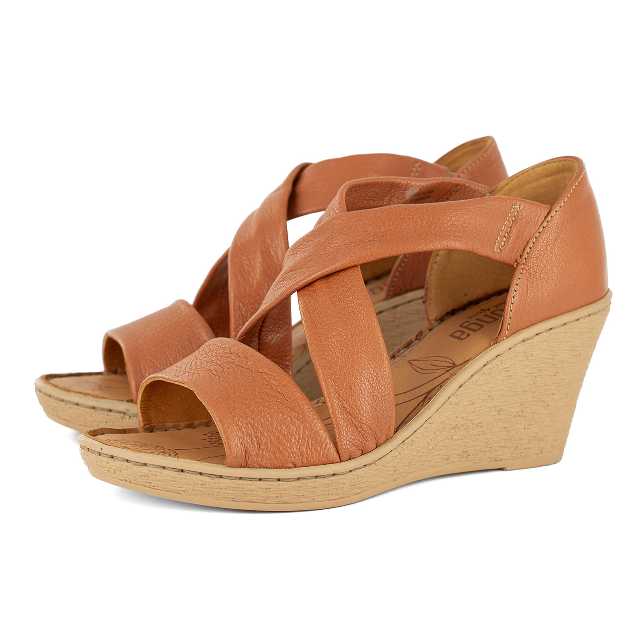 Lekuza : Ladies High-Heeled Leather Sandal in Oak – Tsonga