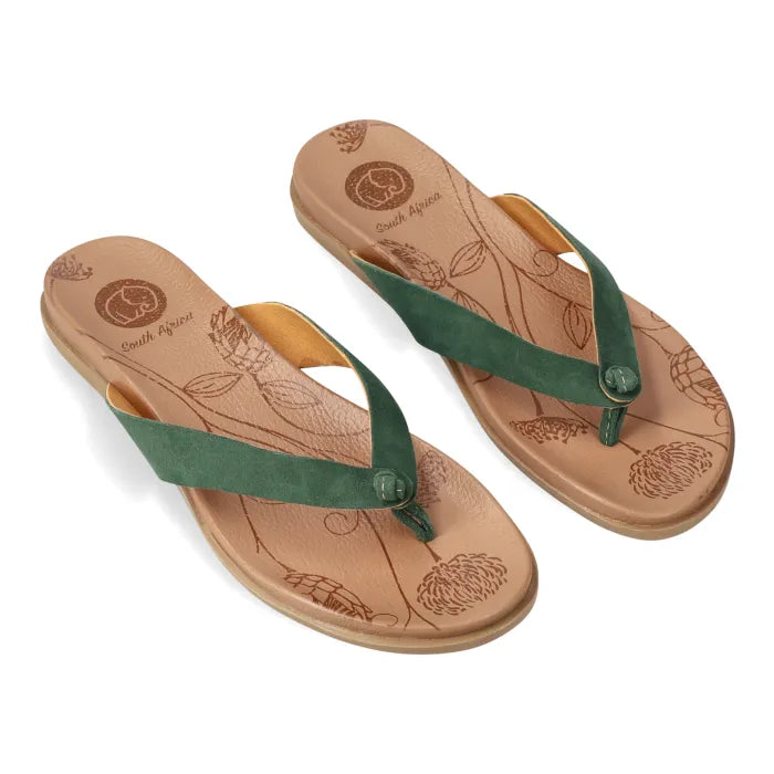 Chakane : Ladies Leather Sandal in Pine