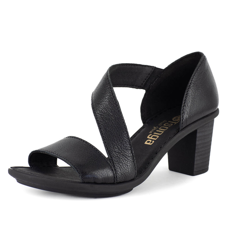 Asaziwa : Ladies High-Heeled Leather Sandal in Black – Tsonga