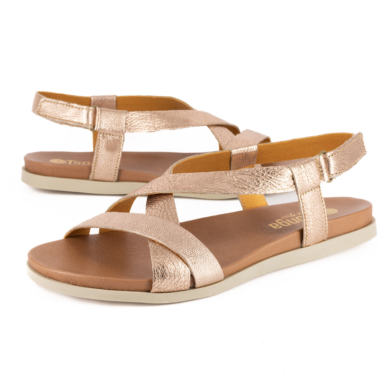 Sadani : Ladies Leather Sandal in Gold Metallic – Tsonga International